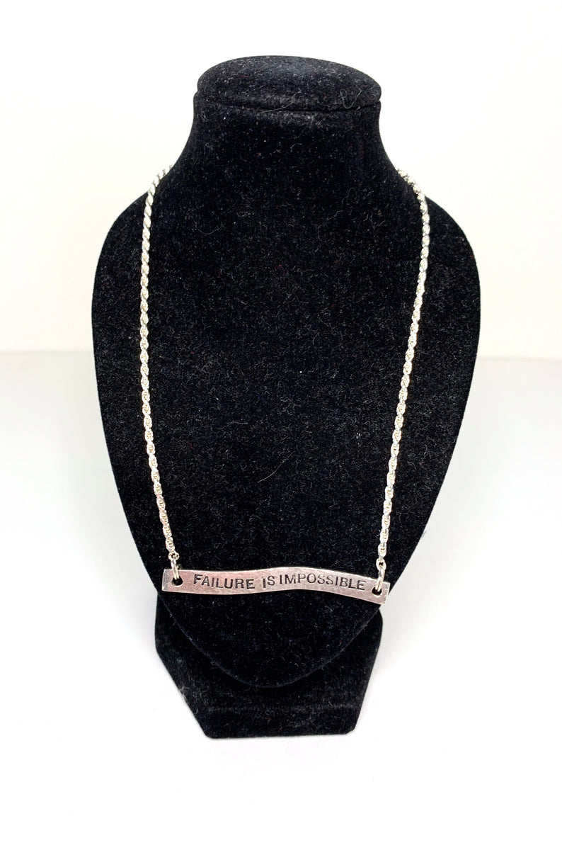 Silver Failure is Impossible Banner Necklace – Susan B. Anthony Museum ...